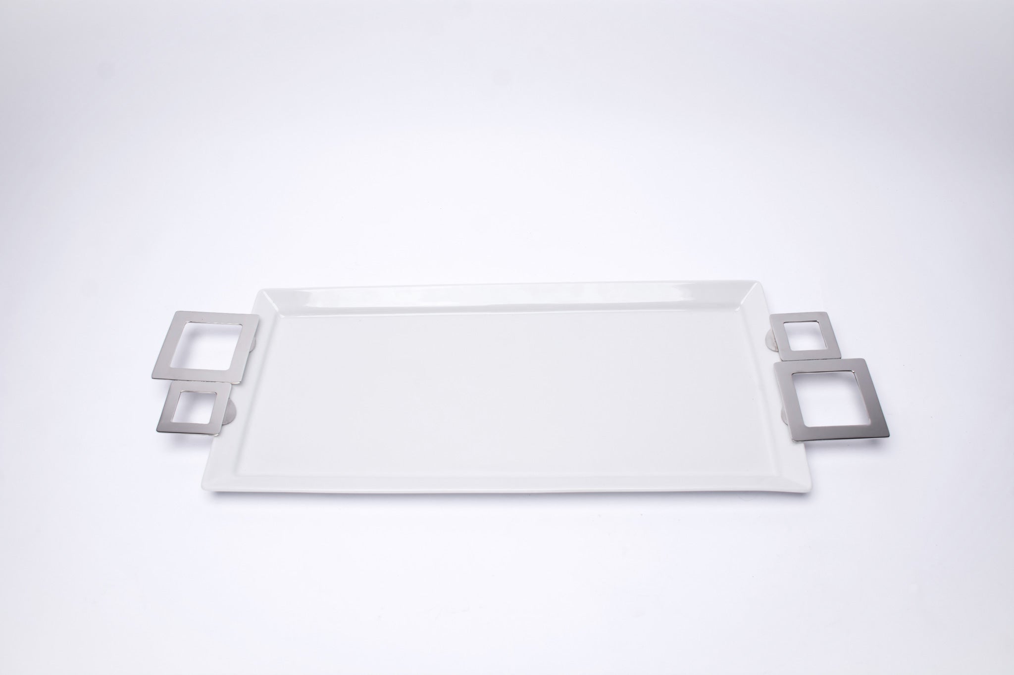 Rectangular Tray With Plain Squared Handles – Tigano